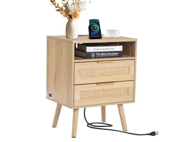 Click here for VEVOR Rattan Nightstand End Table with Open Shelf... prices
