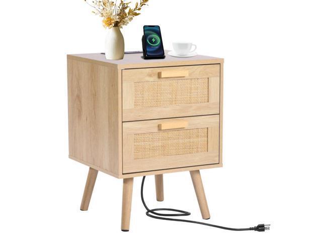 Click here for VEVOR Rattan Nightstand  Boho Bedside Table with 2... prices