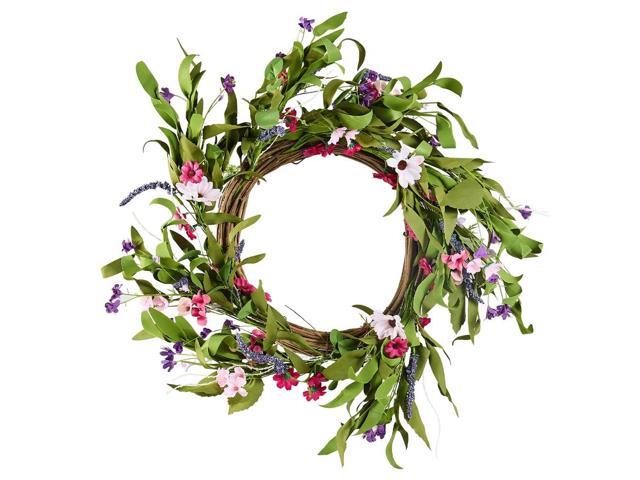 Click here for VEVOR Artificial Decorative Wreath 22 in Pink Gree... prices