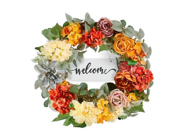 Click here for VEVOR Decorative Wreath 24 in Red Orange Yellow Hy... prices