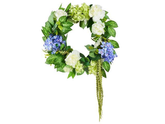 Click here for VEVOR Artificial Decorative Wreath 23 in Blue Whit... prices