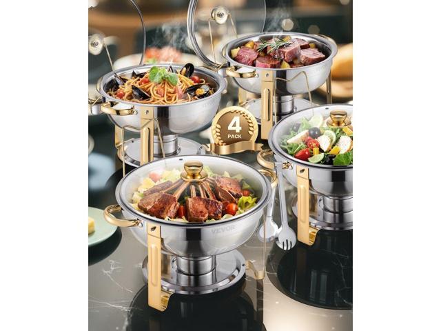Click here for VEVOR 5 Qt 4 Pack Round Chafing Dish Buffet Set Fu... prices