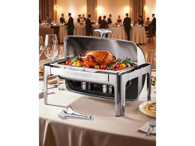 Click here for VEVOR 9Qt Rectangle Roll Top Chafing Dish Set with... prices