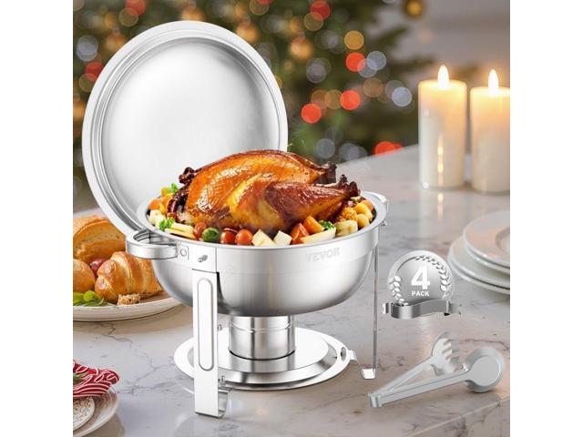 Click here for VEVOR 5 Qt 4 Pack Round Chafing Dish Buffet Set Fu... prices