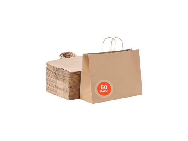 Click here for VEVOR Kraft Paper Bags with Handles 50Pcs 16x6x12... prices