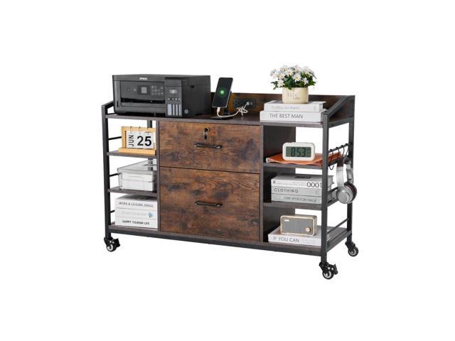 Click here for 2 Drawers Metal File Cabinet with 6 Open Shelves a... prices