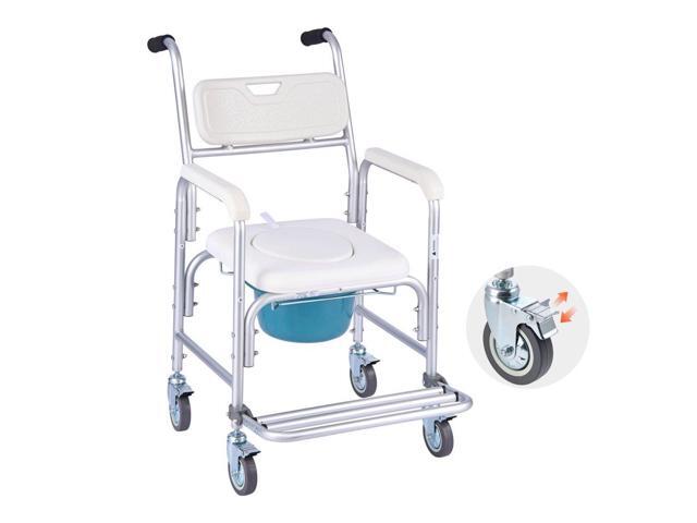 Click here for Bedside Commode Chair with 4 Wheels 4-in-1 Raised... prices