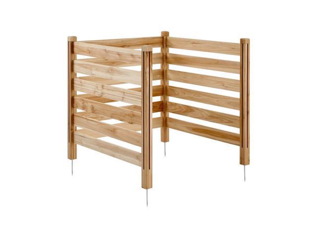 Click here for VEVOR Wood Privacy Fence 3 Panels Slatted Air Cond... prices