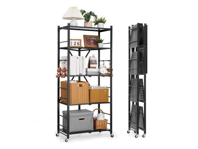 Click here for VEVOR Folding Storage Shelf with Wheels 5-Tier Met... prices