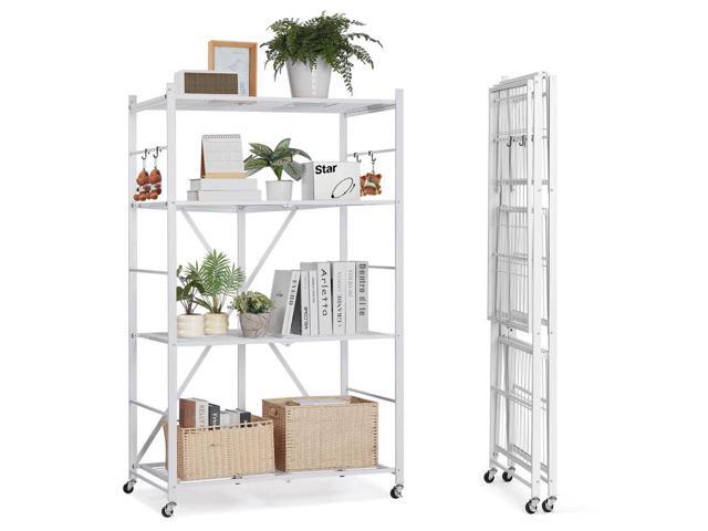 Click here for VEVOR Folding Storage Shelf with Wheels 4-Tier No... prices