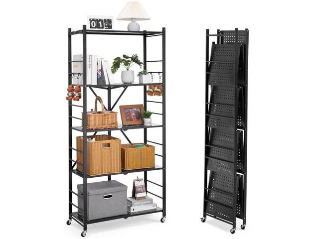 Click here for VEVOR Folding Storage Shelf with Wheels 5-Tier No... prices