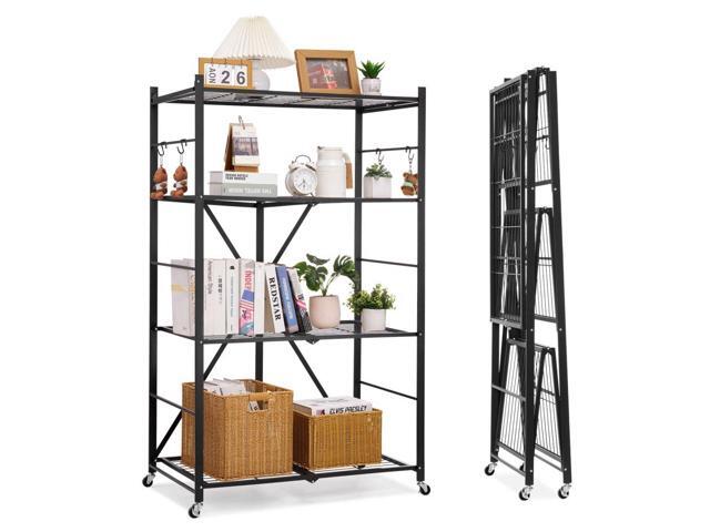 Click here for VEVOR Folding Storage Shelf with Wheels 4-Tier No... prices