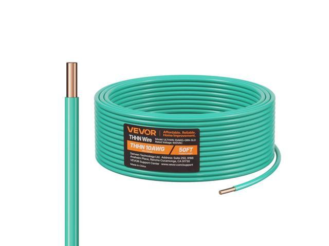 Click here for VEVOR 10 Gauge Solid THHN Wire Green Copper Electr... prices