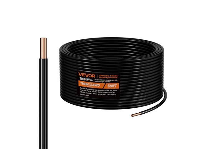 Click here for VEVOR 12 Gauge Solid THHN Wire Black Copper Electr... prices