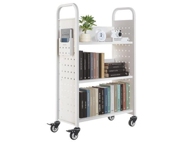 Click here for VEVOR 3-Tier Rolling Book Cart Single Sided L-Shap... prices