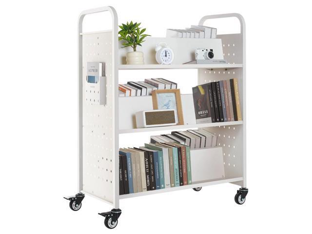 Click here for VEVOR 3-Tier Rolling Book Cart Double Sided W-Shap... prices