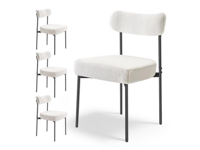 Click here for VEVOR Set of 4 Boucle Dining Chairs Modern Kitchen... prices