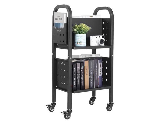 Click here for VEVOR 2-Tier Rolling Book Cart Double Sided L-Shap... prices