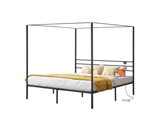 Click here for VEVOR King Size Metal Canopy Bed Frame with Chargi... prices