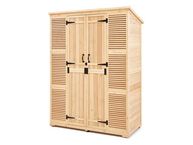 Click here for Outdoor Wooden Storage Shed Waterproof Garden Tool... prices