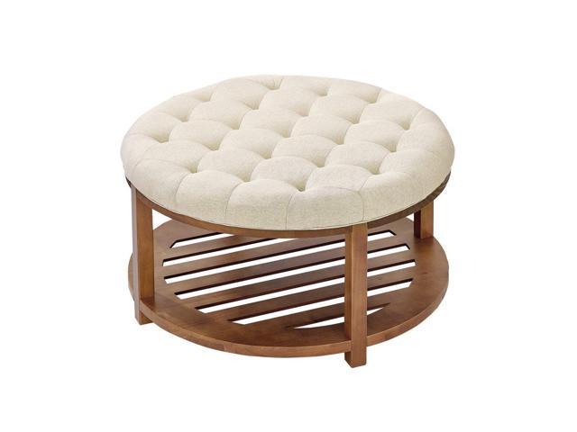 Click here for Large Round Ottoman Coffee Table 31.9 Inch Upholst... prices