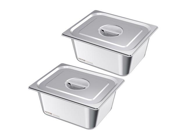 Click here for VEVOR 1/2 Size Hotel Pans with Lids Steam Pans 6 D... prices