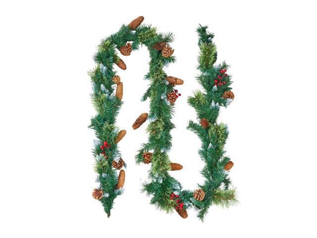 Click here for 9Ft Christmas Garland with Light String Red Berrie... prices