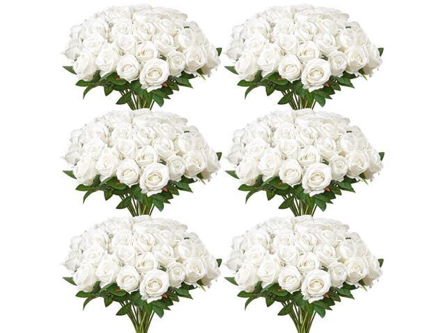 Click here for 120 Pcs White Roses Artificial Flowers Realistic B... prices