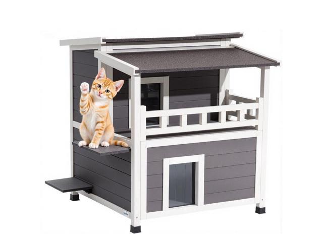 Click here for VEVOR Insulated Cat House 2-Story Outdoor Wooden F... prices
