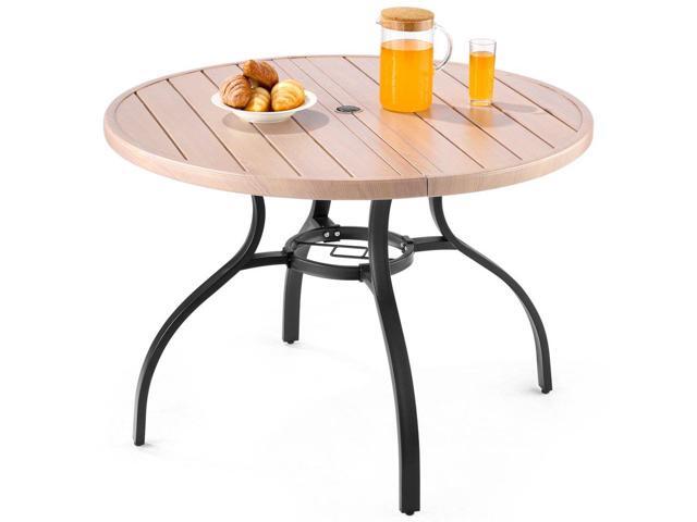 Click here for VEVOR Outdoor Patio Dining Table Round Wood-Like M... prices