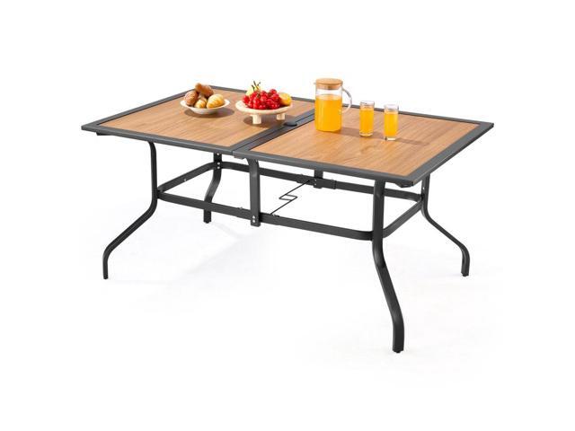 Click here for VEVOR Outdoor Patio Dining Table Rectangular Wood-... prices