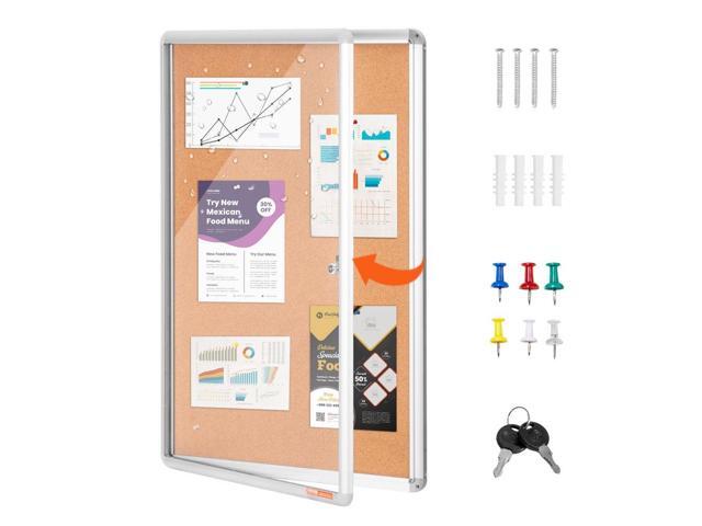 Click here for VEVOR 36x24 Enclosed Cork Board with Aluminum Fram... prices