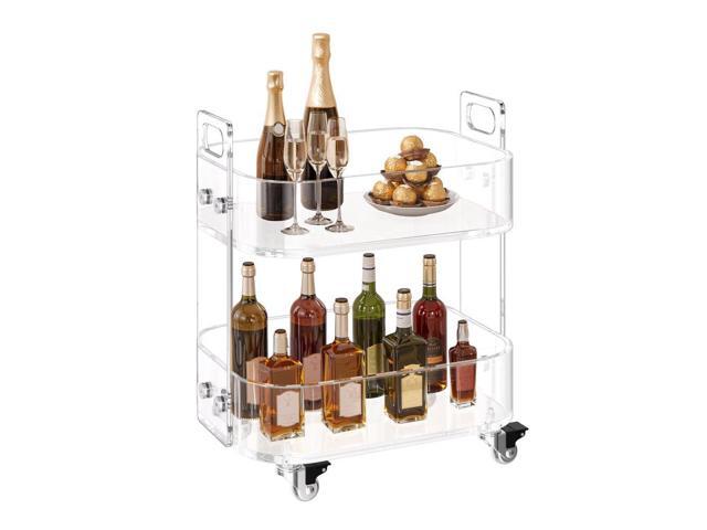 Click here for VEVOR Acrylic Table with Wheels  2 Tiers Mobile Ca... prices