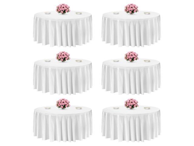 Click here for VEVOR White Round Tablecloths 6 Pack  132 Inches i... prices