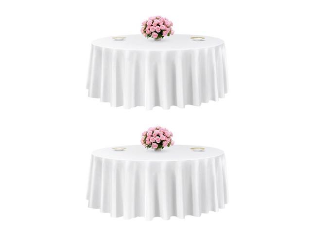 Click here for VEVOR White Round Tablecloths 2 Pack  120 Inches i... prices