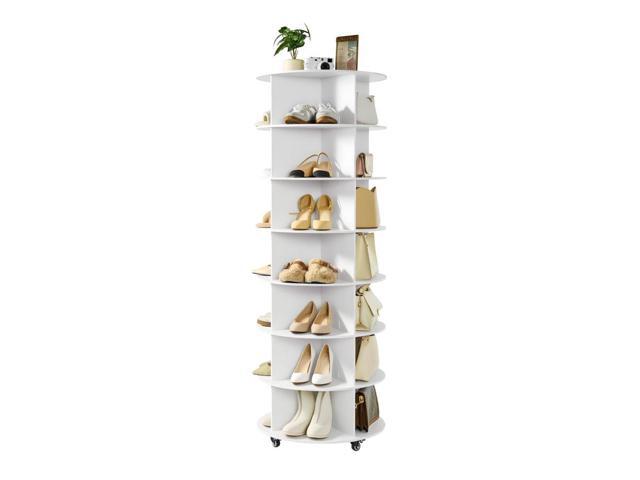 Click here for VEVOR 7 Tiers Rotating Shoe Rack Tower with Wheels... prices