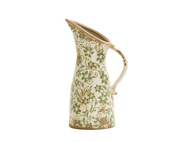 Click here for Nearly Natural 10 Tuscan Ceramic Green Scroll Pitc... prices