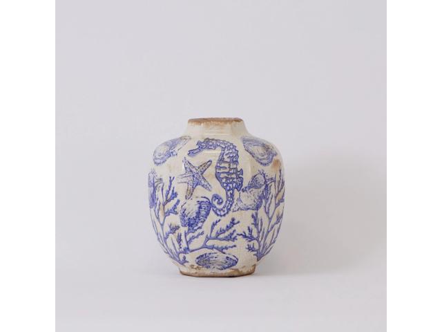 Click here for Nearly Natural 8.5 Nautical Ceramic Decorative Vas... prices