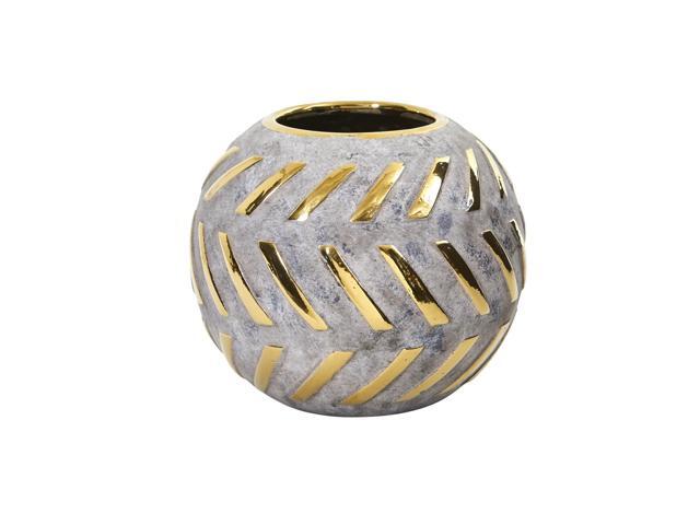 Click here for Nearly Natural 6 Regal Round Stone Vase with Gold... prices