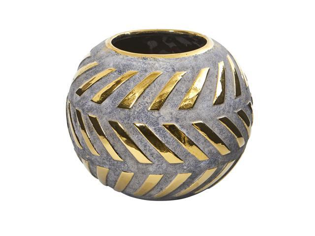 Click here for Nearly Natural 8 Regal Round Stone Vase with Gold... prices