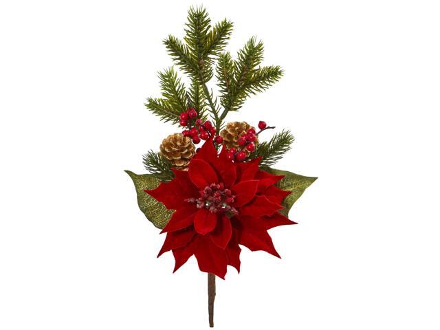 Click here for Nearly Natural 17 Poinsettia Berry and Pine Flower... prices