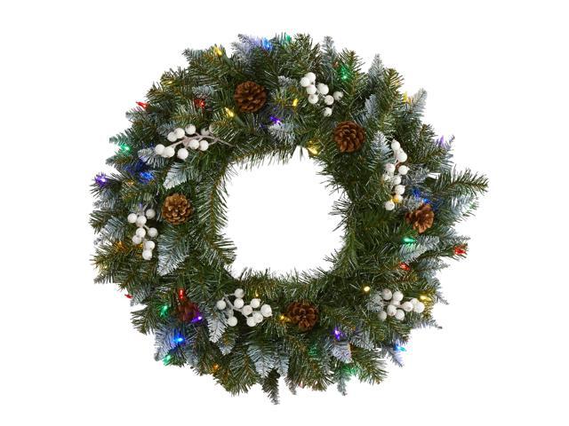 Click here for Nearly Natural 24 Snow Tip Xmas Wreath w/50 LEDs... prices