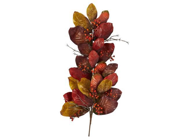 Click here for Nearly Natural 36 Autumn Magnolia Leaf with Berrie... prices