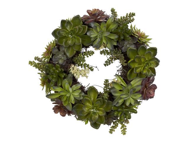 Click here for Nearly Natural 20 Succulent Wreath prices