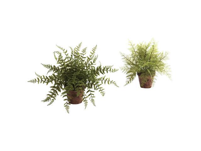 Click here for Nearly Natural 12 Fern w/Decorative Planter (Set o... prices
