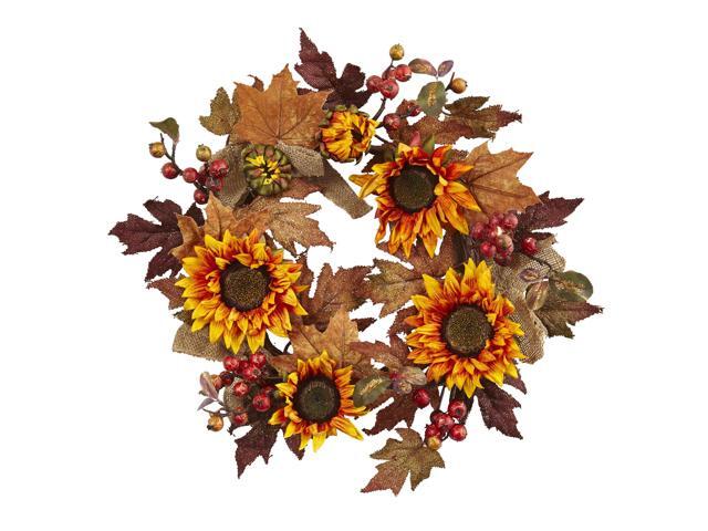 Click here for Nearly Natural 24 Sunflower/Berry Wreath prices