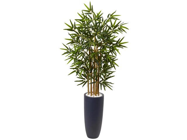 Click here for Nearly Natural 4 Bamboo Tree in Gray Cylinder Plan... prices