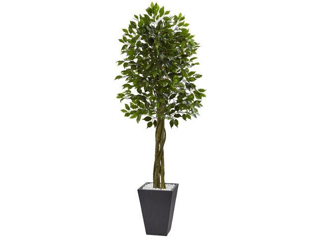Click here for Nearly Natural 6.5 Ficus Tree with Slate Planter U... prices