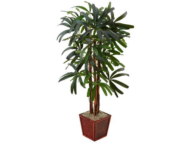 Click here for Nearly Natural 5 Raphis Palm Tree in Bamboo Plante... prices