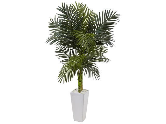 Click here for Nearly Natural 5 Golden Cane Palm Tree in White To... prices